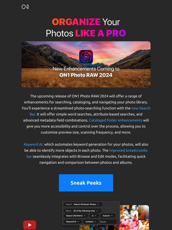 ON1: New Enhancements Coming to Browse! Only in Photo RAW 2024 | Milled