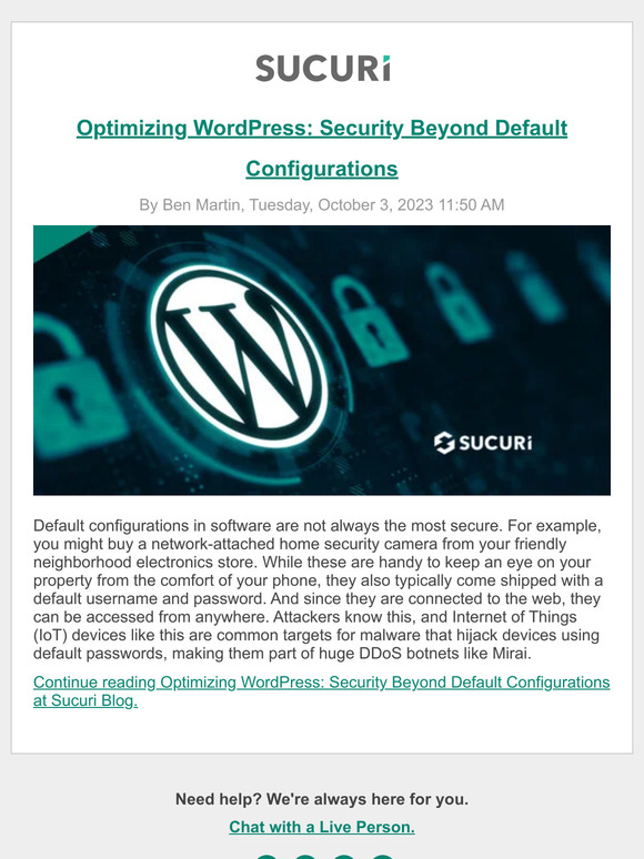 Sucuri: Optimizing WordPress: Security Beyond Default Configurations | Milled