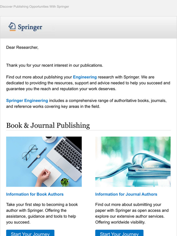 Springer: Why Publish With Springer Engineering? | Milled