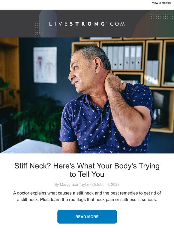 Livestrong: Stiff Neck? Here's What Your Body's Telling You, 9 Things ...