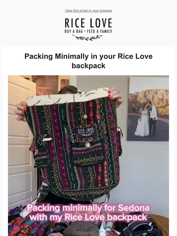 Rice Love: She Fit How Much In Her Travel Backpack? | Milled