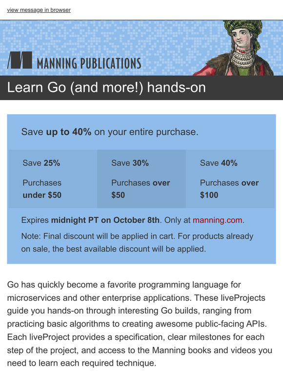 Manning Publications: Learn Go (and more!) hands-on with liveProject ...