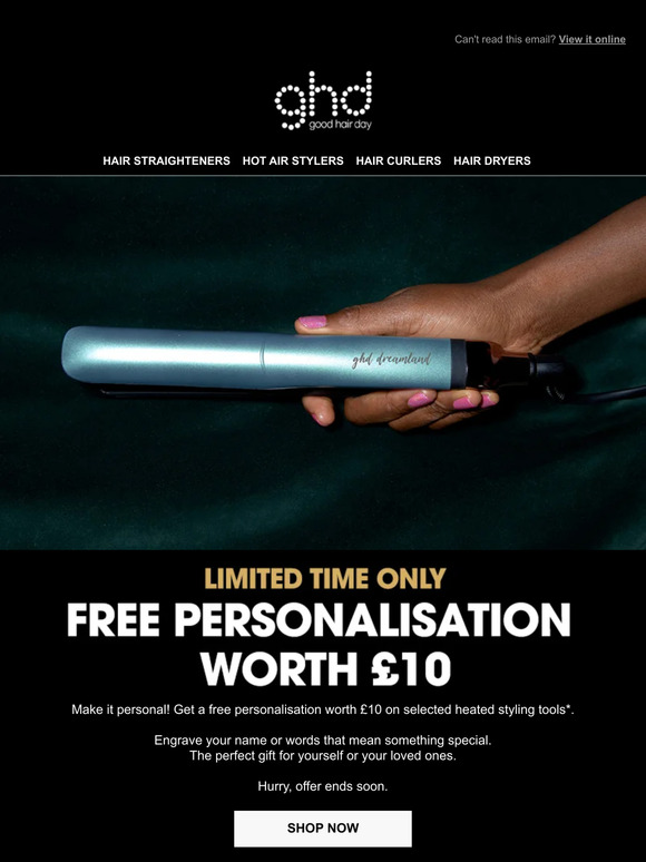 ghd: Make It Extra Special 💕 Free Personalisation | Milled