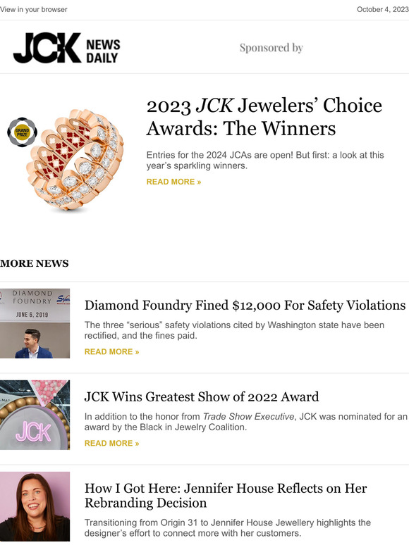 JCK: 2023 JCK Jewelers’ Choice Awards: The Winners | Milled