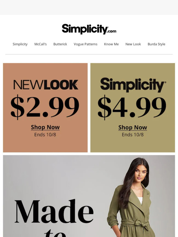Simplicity Patterns: Season's Savings: $2.99 New Look & $4.99 ...