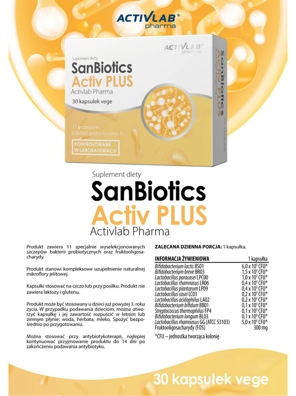 Activlab: ☰ ⭐ SanBiotics Activ Plus | Uzupełnienie naturalnej ...