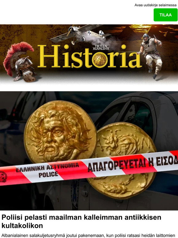 Historia: Poliisi pelasti maailman kalleimman antiikkisen kultakolikon ...