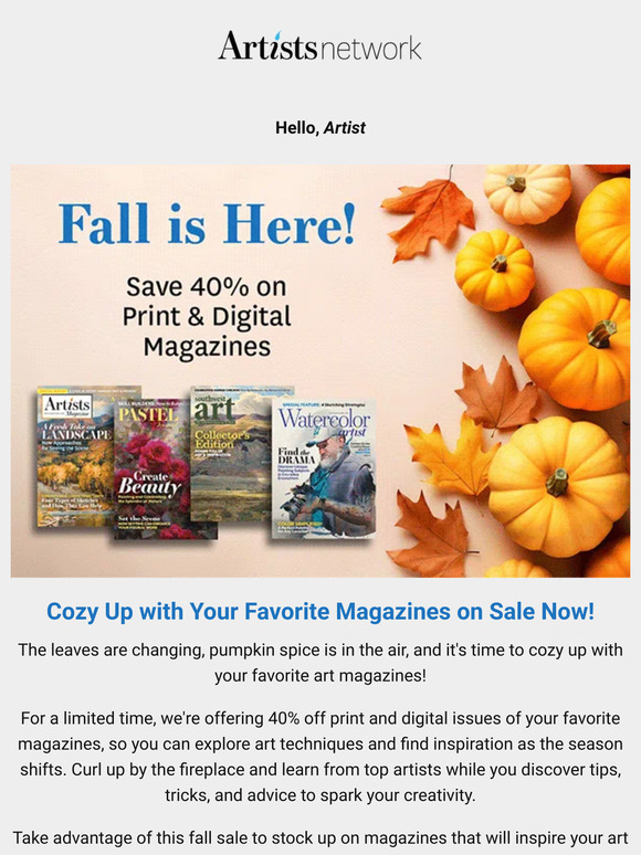 Artists Network: Cozy Up This Fall with Your Favorite Art Magazines ...