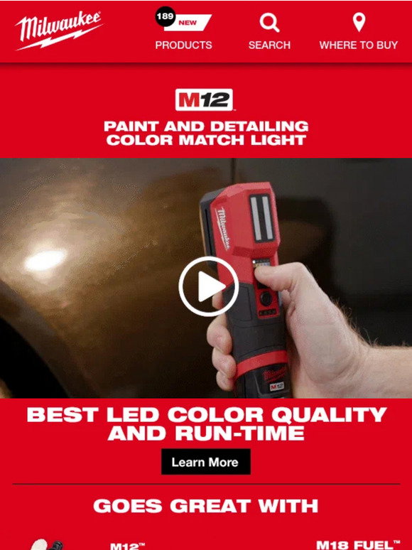Milwaukee Tool: 5 Color Temperatures | 3 Brightness Modes | Milled