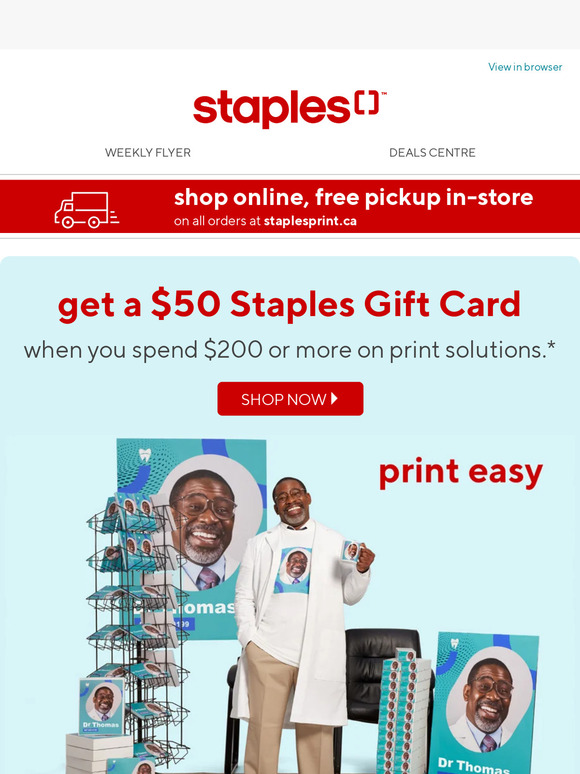 Staples: INSIDE: Get $50 when you spend $200 | Milled