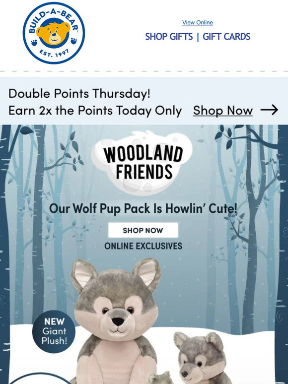 Build-A-Bear: Available in 3 Sizes: Make Your Own Wolf Pup Pack! | Milled