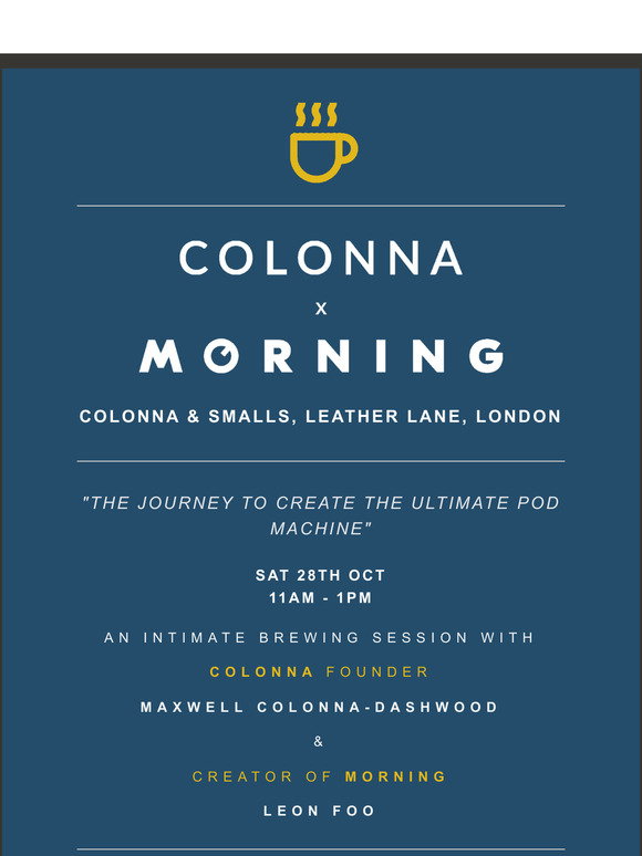 Colonna Coffee: Colonna x Morning: The Journey to Create the Ultimate ...