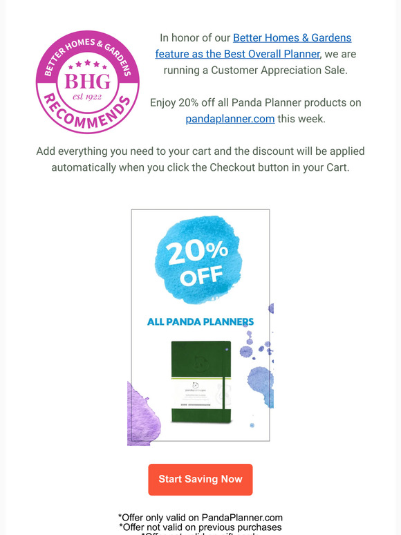 Panda Planner: Customer Appreciation Sale - Save 20% Now! | Milled