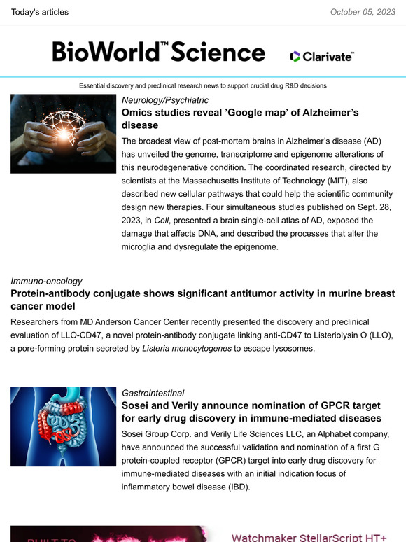 BioWorld: Omics studies reveal 'Google map' of Alzheimer’s disease | Milled