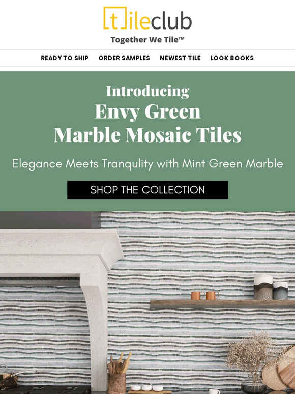 Tile Club: 💚 Introducing Envy Green Marble Mosaic Tiles | Milled