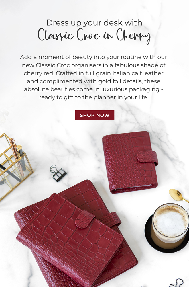 Filofax UK: New In | Classic Croc in Cherry! | Milled