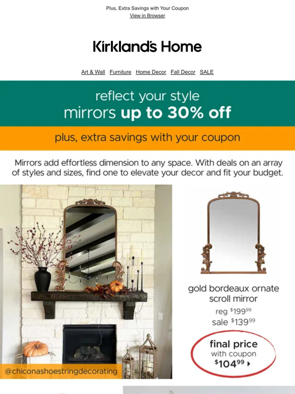 Kirkland's: Trending Mirrors Now on Sale | Milled