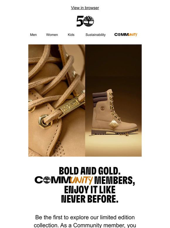 Timberland: Smooth as butter. Bold as gold. Community only. | Milled