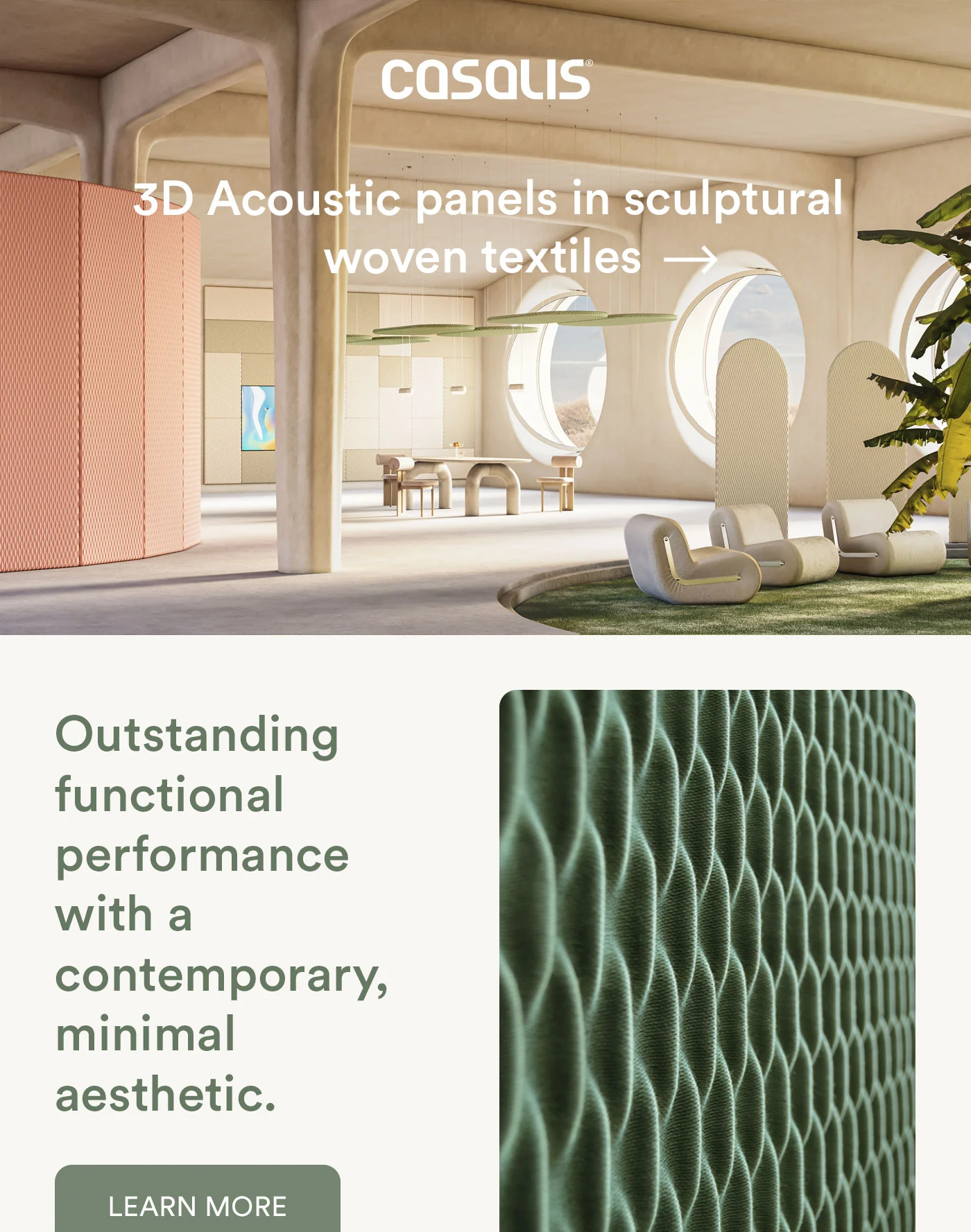 Archiproducts IT: 3D Acoustic panels in sculptural woven textiles: Casalis | Milled