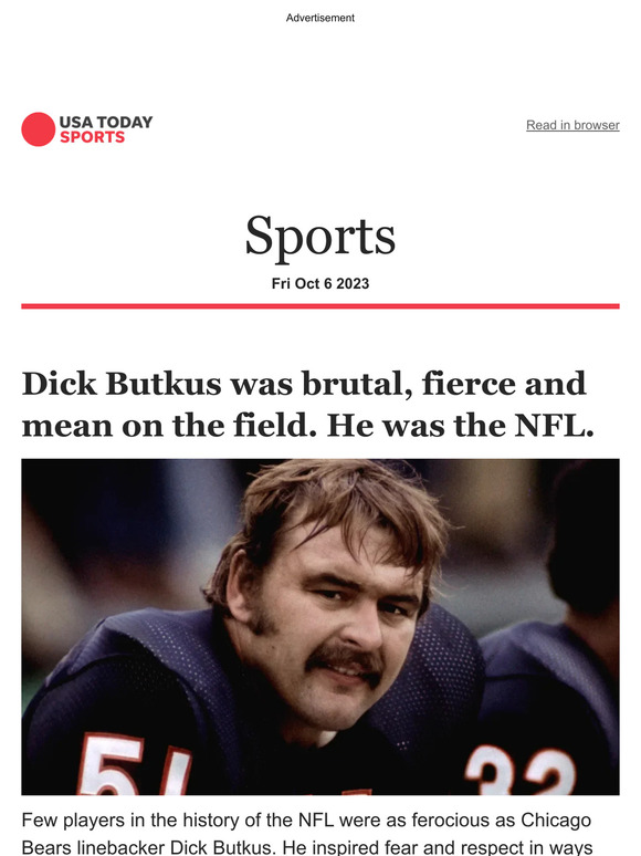 USA TODAY: Dick Butkus was brutal, fierce and mean on the field. He was ...