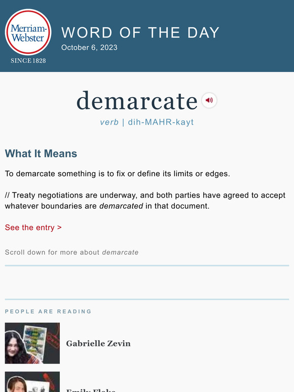 Spell It!: Demarcate - plus, Gabrielle Zevin | Milled