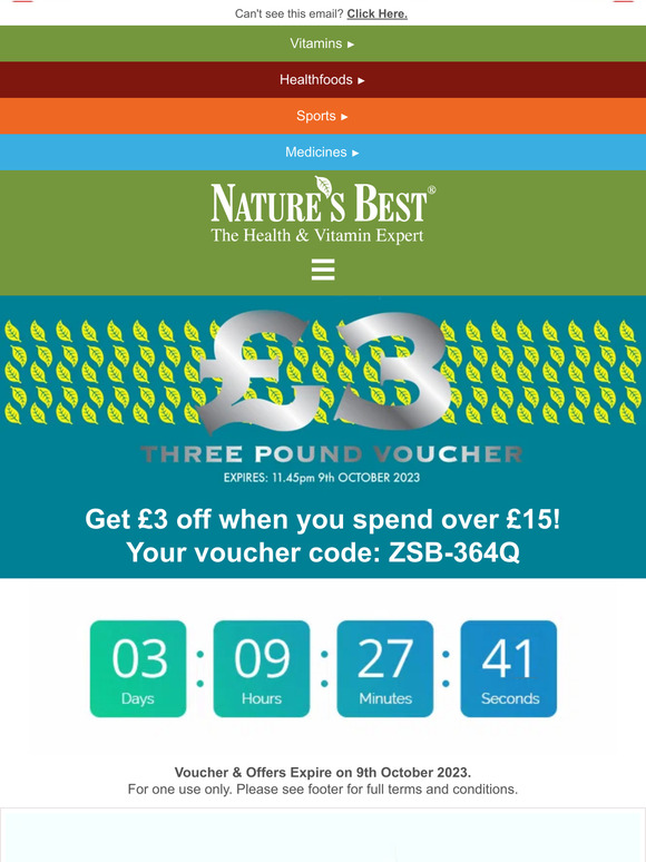 Nature's Best: £3 Voucher & Huge Savings: Countdown has started! | Milled