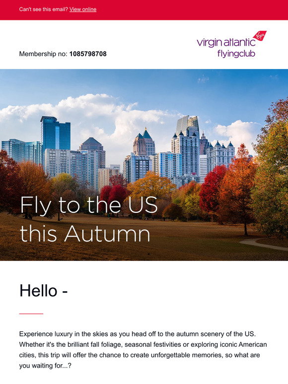 Virgin Atlantic: Chase the colours of Autumn | Milled