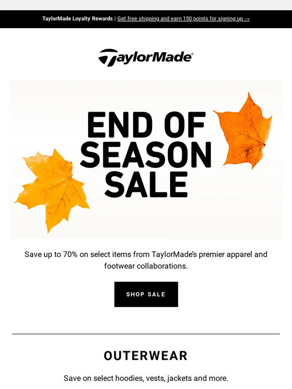 TaylorMade Golf: End of Season TaylorMade Apparel Sale: Save Up to 70% ...