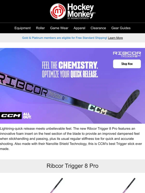 Hockeymonkey.Com: CCM Ribcor Trigger 8 Sticks: Lightning-quick Release ...