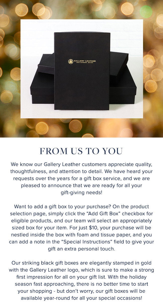 Gallery Leather: Don’t Forget a Gift Box! 🎁 | Milled