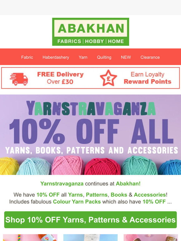 Abakhan: Yarnstravaganza continues at Abakhan | 10% OFF all Yarns ...