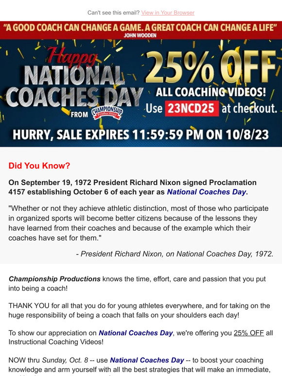 Championship Productions: IT'S NATIONAL COACHES DAY! 🏆 Thank You ...