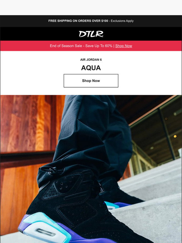 DTLR (Down Town Locker Room): Set To Drop 🚨 Air Jordan 6 Aqua | Milled
