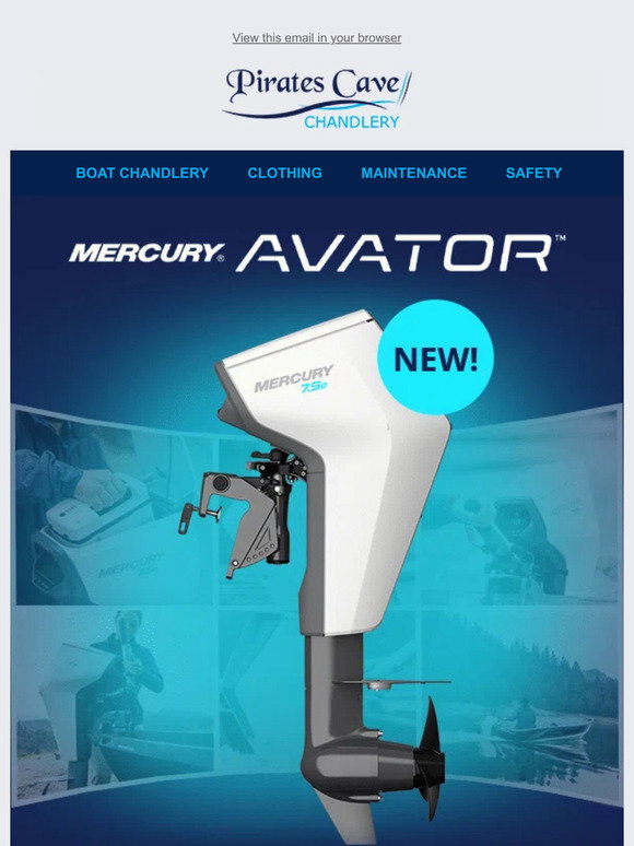 Pirates Cave Chandlery: NEW! Mercury Avator Electric Outboard Engine ...