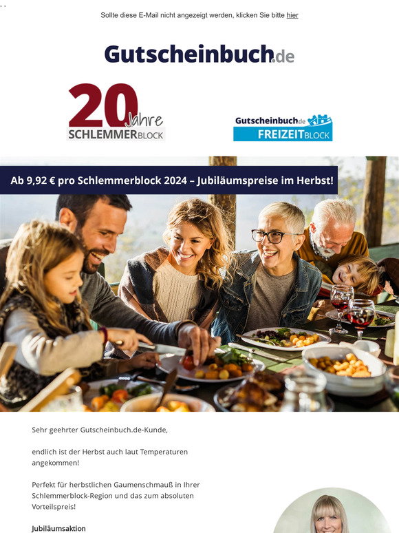 Gutscheinbuch: Ab 9,92 Euro pro Schlemmerblock 2024 – Jubiläumspreise ...