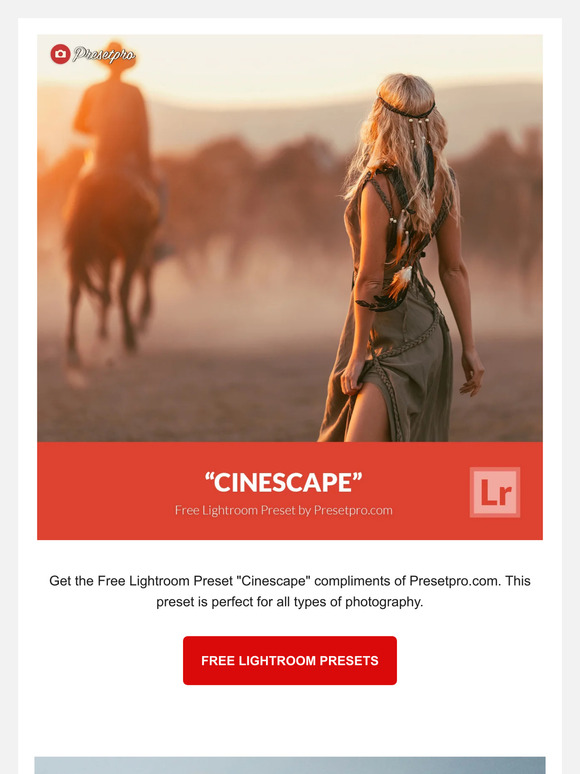 Presetpro: FREE Lightroom Preset "Cinescape" | Milled
