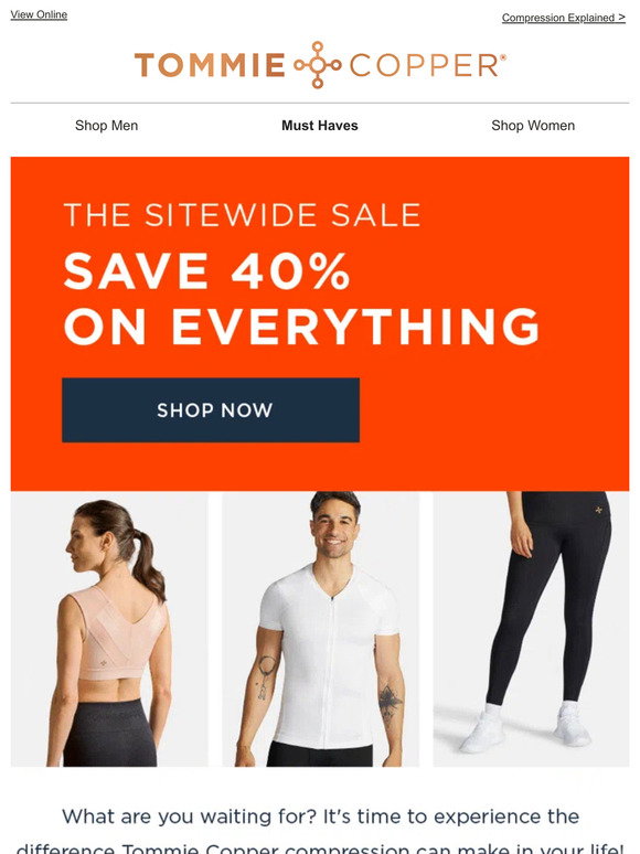 Tommie Copper: Exclusive Discount: Save 40% Sitewide! | Milled