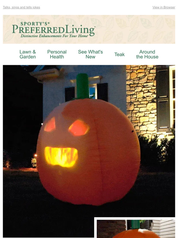 Sporty's Pilot Shop: The 5' Tall Inflatable Talking Pumpkin | Milled