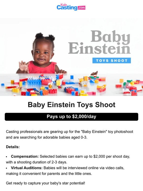 KidsCasting: Baby Einstein photoshoot for Your Kid | Milled