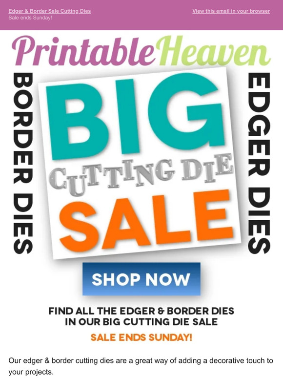 Printable Heaven: Edger & border sale cutting dies | Sale ends Sunday ...