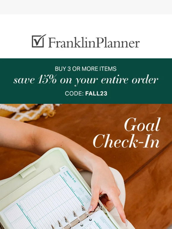 Franklin Planner: Checking In On Your Goals | Milled