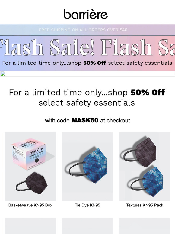 Barrière: Last Chance: 50% Face Masks!!!!! | Milled