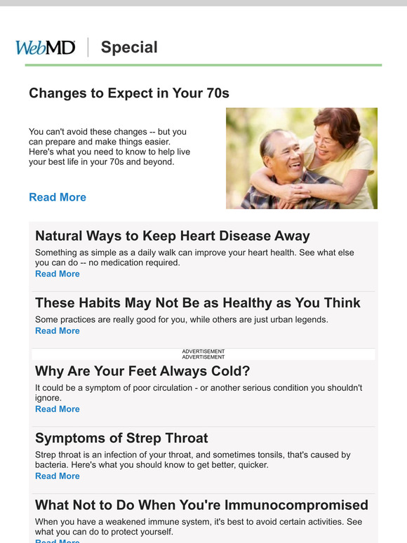 WebMD: Changes to Expect in Your 70s | Milled