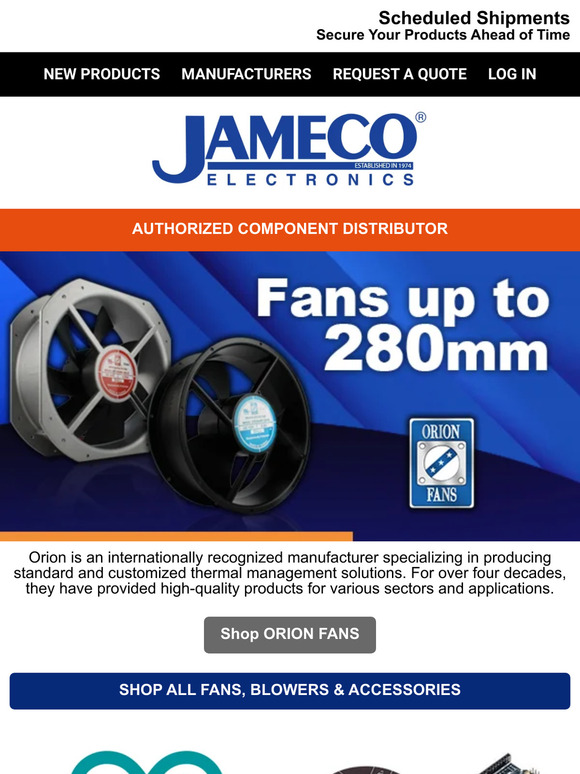 Jameco: Orion Fans, Arduino Microcontrollers & More | Milled