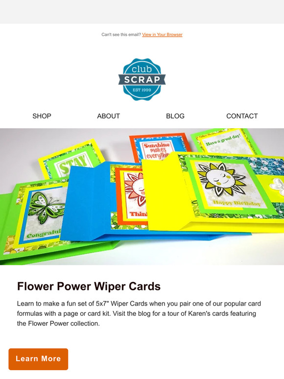 Club Scrap: New Post: Make eight Flower Power wiper cards! | Milled