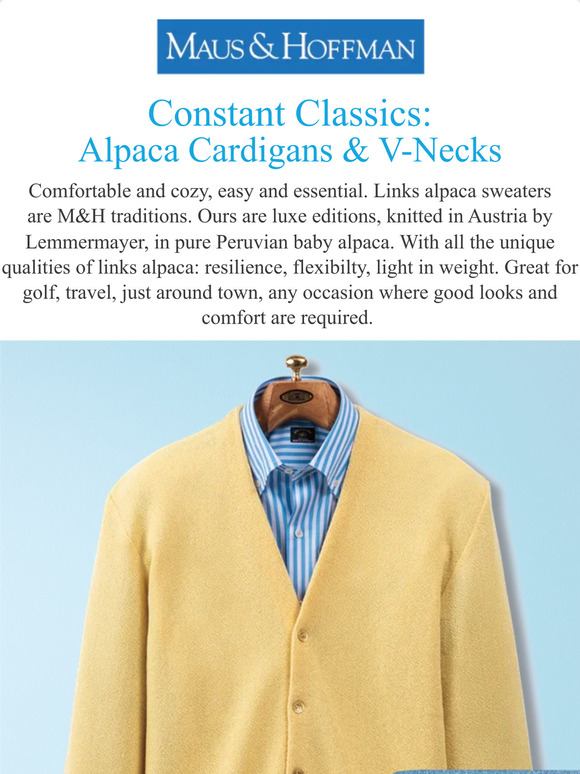 Maus & Hoffman: Classic Alpaca Links Sweaters for Comfort and Color ...