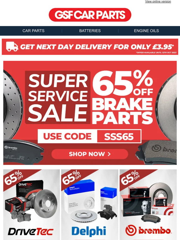 GSF Car Parts: Give Your Brakes A Service And Save 65% Off! | Milled