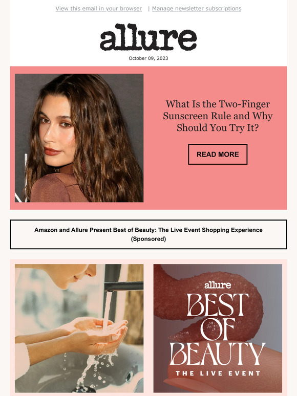 Allure: What Is the Two-Finger Sunscreen Rule and Why Should You Try It ...