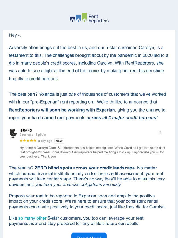 RentReporters: Carolyn's Credit Comeback: Growth Despite Challenges ...