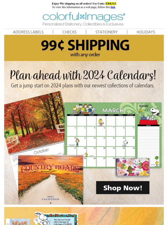 Colorful Images: Our vivid, top-quality calendars ship for 99¢ | Milled